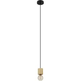 Eglo H&auml;ngeleuchte &raquo;TURIALDO Pendellampe - Holz, Stahl - E27 - 1X28W - IP20&laquo; E27 1 Stk. H&auml;ngelampe, Deckenlampe, Wohnzimmer, Esszimmer, H110 x &Oslash;10,5 cm