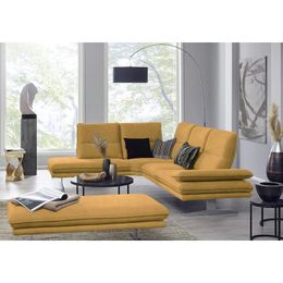 W.Schillig Ecksofa &raquo;broadway, Designsofa, mit tollem Sitzkomfort, L-Form&laquo; Sitztiefenverstellung, Kopfteil- & Seitenteilverstellung, Breite 284cm gelb 