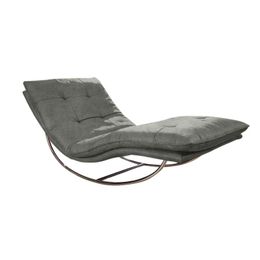W.Schillig Relaxliege &raquo;daily dreams&laquo; in Waffelkissen-Optik, Schaukelgestell Chrom gl&auml;nzend, in 2 Breiten grau Stoff S37 (100% Polyester) B/H/T: 95cm x