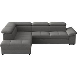 Sit & More sit&more Ecksofa &raquo;Viola, L-Form, B. 249 cm&laquo; optional Schlaffunktion 100% Polyester B/H/T: 249cm x 73cm x 226cm, Struktur, Ottomane links,mit 