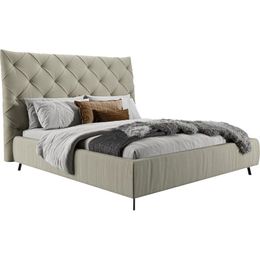 Home Affaire Polsterbett &raquo;Maxime, in 4 Breiten bis 200cm, auch in Leder&laquo; Kopfteilh&ouml;he 143 cm, belastbar bis 280 kg, auch in &Uuml;berl&auml;nge 220cm silber 100
