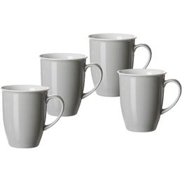 Ritzenhoff & Breker Becher &raquo;Doppio&laquo; 4-teilig grau Porzellan &Oslash; 9cm x 10cm, 320ml, 4 Stk.