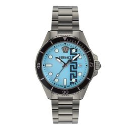 Versace Herren Quarzuhr &raquo;GRECA FORCE&laquo; Armbanduhr, Herrenuhr, Swiss Made, Edelstahlarmband, analog, Tag blau Einheitsgr&ouml;&szlig;e