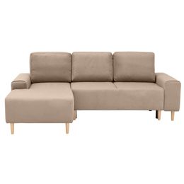 Home Affaire Ecksofa &raquo;Samu L-Form&laquo; wahlweise mit Bettfunktion und Bettkasten beige Microfaser PRIMABELLE (100% Polyester);Samtoptik (100% Polyester);