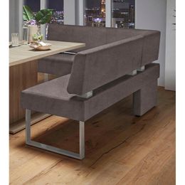 OTTO home Eckbank &raquo;Rab&laquo; in 2 Breiten (180 oder 200 cm), Bezug in verschiedenen Qualit&auml;ten braun Polyester B/H/T: 200cm x 88cm x 160cm, Microfaser, 