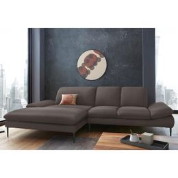 W.Schillig Ecksofa &raquo;enjoy&MORE, Designsofa, elegant und bequem, L-Form&laquo; Sitztiefenverstellung, F&uuml;&szlig;e schwarz pulverbeschichtet, Breite 310 cm braun 