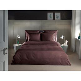 Bettw&auml;sche &raquo;Banda&laquo; 2 hochwertiges Mako-Satin, Streifen Satin, Bettw&auml;sche ab 135x200 cm. braun Mako-Satin, Obermaterial: 100% Baumwolle B/L: 155cm x 
