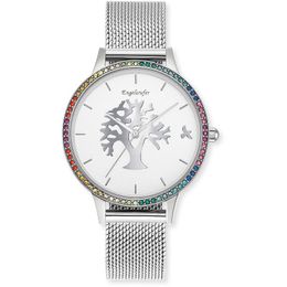 Engelsrufer Damen Quarzuhr &raquo;Lebensbaum&laquo; Armbanduhr, Damenuhr, Edelstahlarmband, analog Einheitsgr&ouml;&szlig;e