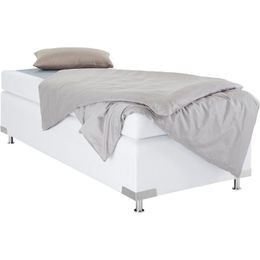 Westfalia Schlafkomfort Boxspringbett &raquo;Holland&laquo; ohne Kopfteil, frei im Raum stellbar wei&szlig; Microvelours (100% Polyester) Microvelours Ohne Topper, Liegefl&auml;che B/L: 120cm x 