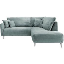 Home Affaire Ecksofa &raquo;Lazio modern und bequem, schmale Armlehnen, tolle Detailverarbeitung&laquo; zwei verschiedene Fu&szlig;farben w&auml;hlbar blau 93% Polyester, 7%
