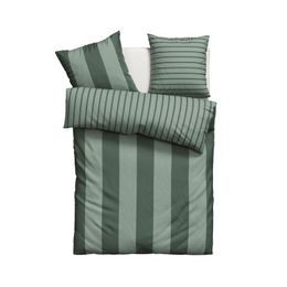 OTTO home Bettw&auml;sche &raquo;Sari in verschiedenen Qualit&auml;ten&laquo; 2 Stk. ab Gr. 135x200 cm, Wendedesign, moderne Bettw&auml;sche mit Streifen gr&uuml;n Flanell, 
