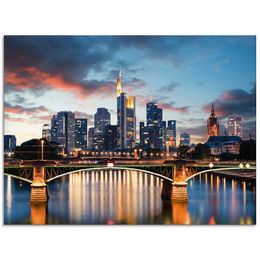 Artland Glasbild &raquo;Frankfurt am Main Skyline II&laquo; Deutschland 1 Stk. tlg. in verschiedenen Gr&ouml;&szlig;en blau B/H/T: 60cm x 45cm, Glasbild Deutschland Querformat, 1 