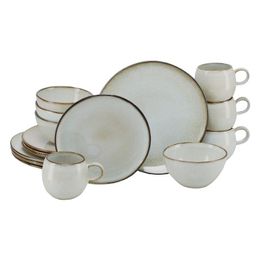 Creatable Kombiservice &raquo;Stone Town, Service 16-tlg.&laquo; Welt der T&ouml;pferei, Unregelm&auml;&szlig;iger Vintage Rand beige Steinzeug 16