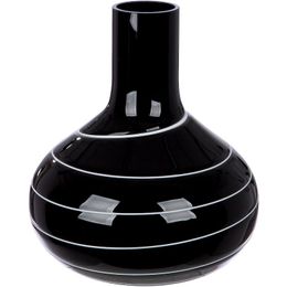 Gilde Tischvase &raquo;Vase Uderzo mit Spiraldekor, H&ouml;he ca. 28 cm&laquo; Europ&auml;ische Handarbeit, aus durchgef&auml;rbtem Glas schwarz Glas B/H/T: 28cm &Oslash; 24,5cm