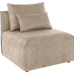 OTTO home Sessel &raquo;N&ouml;re&laquo; Modul - zum Zusammenstellen; in vielen Bezugsqualit&auml;ten und Farben beige Samtoptik (100% Polyester);Struktur (100% 