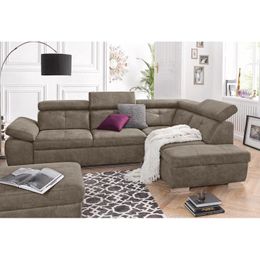 exxpo - sofa fashion Ecksofa &raquo;Spring, super bequem und komfortabel mit Armteil- und Kopfteilfunktion&laquo; mit Bettfunktion & Bettkasten, Luxus-Microfaser 