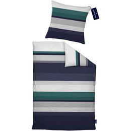 Daniel Hechter Bettw&auml;sche &raquo;1312&laquo; 2 wohlig warm + weich, pflegeleicht, aus 100% Baumwolle, Rei&szlig;verschluss blau Biber, Obermaterial: 100% Baumwolle B/L: 155cm x 220cm,