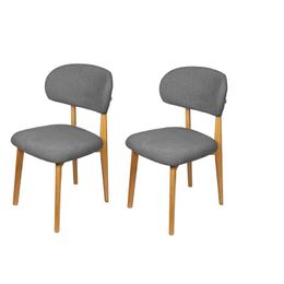 Home Affaire Esszimmerstuhl &raquo;Nomo Polsterstuhl, K&uuml;chenstuhl, 4-Fu&szlig;stuhl&laquo; () 2 Stk.Chenille, Massivholzbeine, Retro Massivholz, Polyester B/H/T: 54cm x