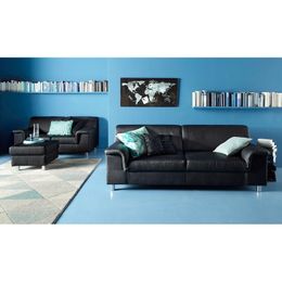 Home Affaire 2,5-Sitzer &raquo;Jamie zeitlos elegant, klares Design, komfortabel&laquo; schwarz B/H/T: 190cm x 72cm x 80cm, Luxus-Kunstleder, ohne Funktion