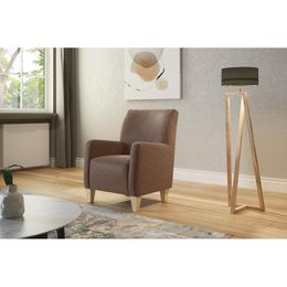 Home Affaire Sessel &raquo;Viva&laquo; mit Federkern, mit Buchef&uuml;&szlig;en braun 100% Polyester Microfaser VINTAGE, B/H/T: 74cm x 93cm x 81cm