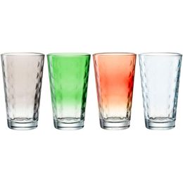 Leonardo Gl&auml;ser-Set &raquo;OPTIC&laquo; 540 ml, 4-teilig bunt Glas &Oslash; 9,2cm x 17cm, 540ml, 4 Stk.