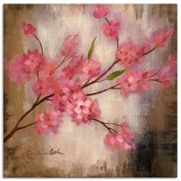 Artland Leinwandbild &raquo;Kirschbl&uuml;te I&laquo; Blumen 1 Stk. tlg. auf Holzrahmen gespannt pink Leinwand B/H/T: 70cm x 70cm, Leinwandbild Blumen quadratisch, 1 Stk.
