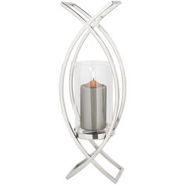 Fink Windlicht &raquo;MADDOX, Weihnachtsdeko&laquo; aus Edelstahl und Glas, H&ouml;he ca. 54 cm silber Edelstahl, Glas B/H/T: 19cm x 54cm x 13,5cm
