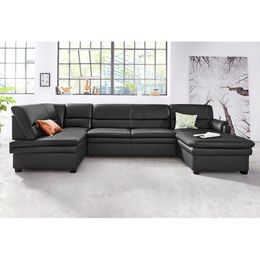 Sit & More sit&more Wohnlandschaft &raquo;Pisa U-Form&laquo; mit Federkern, wahlweise mit Schlaffunktion schwarz Flachgewebe (100% Polyester);Luxus-Microfaser1 (100% 