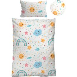 Biberna Kinderbettw&auml;sche &raquo;Lian&laquo; 2 Stk. hautfreundlich, k&uuml;hlend, mit Rei&szlig;verschluss, ganzj&auml;hrig einsetzbar beige Linon, Obermaterial: 100% Baumwolle B/L: 100cm