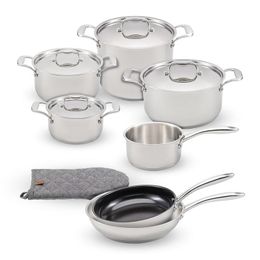 Cosy & Trendy Topf-Set &raquo; Classic Kochgeschirr-Set&laquo; Set, 12 tlg. Aluminium Edelstahl 18/10 silber Einheitsgr&ouml;&szlig;e