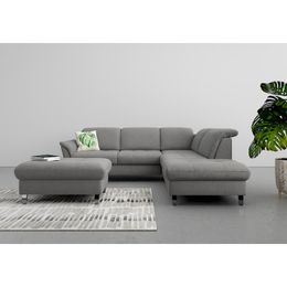 Sit & More sit&more Ecksofa &raquo;Maggiore L-Form&laquo; wahlweise mit Kopfteilverstellung, Schlaffunktion und Stauraum grau 98% Polyester, 2% Polyamid B/H/T: 261cm x 88cm 