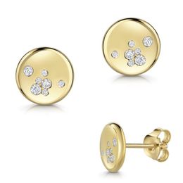 Firetti Damen Paar Ohrstecker &raquo;Schmuck Geschenk Silber 925 Ohrschmuck Ohrringe Kreis rund&laquo; Made in Germany - mit Zirkonia (synth.) gold Silber 925 (