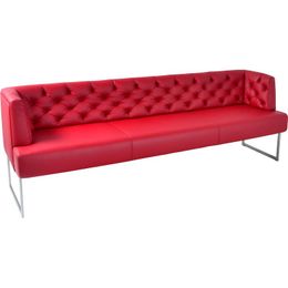K+w Komfort & Wohnen K+W Komfort & Wohnen Polsterbank &raquo;Creso&laquo; im modernen Chesterfield-Look, F&uuml;&szlig;e in Edelstahl-Optik schwarz Bronco: Nappaleder pigmentiert, Dickleder, 1, 