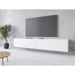 Home Affaire Lowboard &raquo;Vera, wahlweise mit oder ohne Beleuchtung&laquo; gefr&auml;ste MDF Front mit 3D Effekt, stehend und h&auml;ngend montierbar wei&szlig; B/H/T: 180cm x