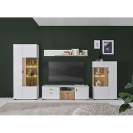Home Affaire Wohnwand &raquo;HUDSON&laquo; Set, 4 Stk. tlg. wei&szlig; B/H/T: 320cmcm x 180cmcm x 42cmcm