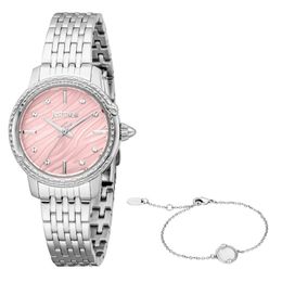 JUST cavalli time Damen Quarzuhr &raquo;Euforia&laquo; Armbanduhr, Damenuhr, Edelstahlarmband, Ideal auch als Geschenk silber Einheitsgr&ouml;&szlig;e