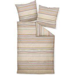 Janine Bettw&auml;sche &raquo;DAVOS65153 07&laquo; mit Rei&szlig;verschluss beige Feinbiber, Obermaterial: 100% Baumwolle B/L: 155cm x 200cm, 1 Stk., 1 Stk., Feinbiber, B/L: 80cm x