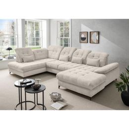 Home Affaire Ecksofa &raquo;Lazio modern & bequem, Breite 358cm, U-Form, tolle Detailverarbeitung&laquo; inkl. Bettkasten, Bettfunktion, Kopfteil-, 