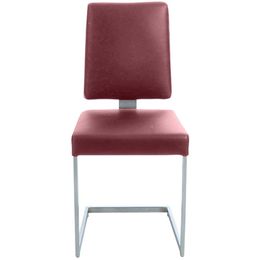 K+w Komfort & Wohnen K+W Komfort & Wohnen Freischwinger () stabiles Hochkantgestell, in Leder oder Microfaser rot B/H/T: 44cm x 96cm x 57cm, Leder Longlife BRONCO
