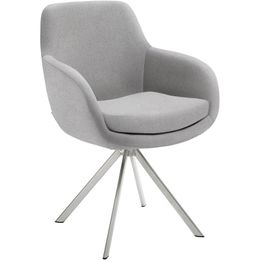 Musterring Esszimmerstuhl &raquo;Tavia&laquo; (Set) 2 Stk.Stativgestell Edelstahl, wahlweise mit Drehfunktion, diverse Farben silber B/H/T: 62cm x 86cm x 66cm, 2 Stk., 
