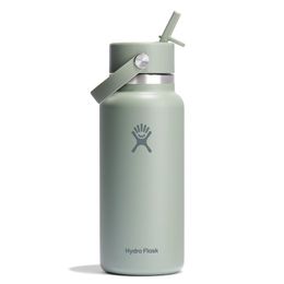 Hydro Flask Trinkflasche &raquo;32 OZ Wide Flex Straw Cap, 946 ml&laquo; geeignet f&uuml;r alle Wide Mouth Kappen und Deckel gr&uuml;n Edelstahl, Kunststoff 946ml