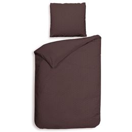 Bettw&auml;sche &raquo;Punto&laquo; 2 Stk. gepunktet, 100% Baumwolle ab 135x200 cm. braun Mako-Satin, Obermaterial: 100% Baumwolle B/L: 135cm x 200cm, 1 Stk., 1 Stk., 