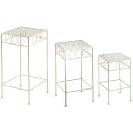 Locker Blumenhocker 3er-Set, eckig aus Metall, antique cream bunt Einheitsgr&ouml;&szlig;e