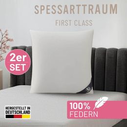 Spessarttraum Federkissen &raquo;FIRST CLASS, Kopfkissen 1-tlg. oder 2-tlg. 40x80 oder 80x80 cm&laquo; F&uuml;llung: 100% Federn 2 Stk. tlg. hergestellt in Deutschland