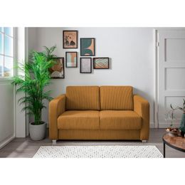 Home Affaire Ecksofa &raquo;Lazio modern und bequem, schmale Armlehnen, tolle Detailverarbeitung&laquo; zwei verschiedene Fu&szlig;farben w&auml;hlbar gold 93% Polyester, 7%