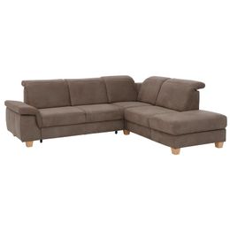 Home Affaire Ecksofa &raquo;Dalia L-Form&laquo; mit Federkernpolsterung, wahlweise mit Schlaffunktion, Bettkasten braun Luxus-Microfaser Florence (100% Polyester)