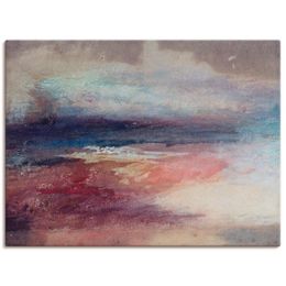 Artland Leinwandbild &raquo;K&uuml;stenlandschaft Sonnenunterg&laquo; K&uuml;ste 1 Stk. tlg. auf Holzrahmen gespannt blau Leinwand B/H/T: 80cm x 60cm, Leinwandbild K&uuml;ste Querformat