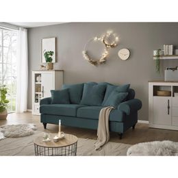 OTTO home 3-Sitzer &raquo;Westminster, Sofa im Landhausstil, Couch mit Zierkissen&laquo; Federkern-Polsterung, gedrechselter Fu&szlig;, hochwertiger Microfaserbezug 