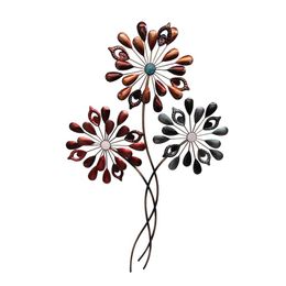 I.GE.A. Wanddekoobjekt &raquo;Blumen&laquo; bunt Metall B/H/T: 42cm x 70cm x 4cm