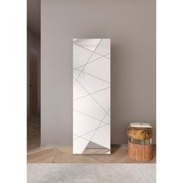 Home Affaire Garderobenschrank &raquo;Vittoria, Breite 60 cm, H&ouml;he 186 cm&laquo; Front mit Spiegel und Siebdruck wei&szlig; Wei&szlig;, B/H/T: 60cm x 186cm x 30cm, T&uuml;ren: 1 